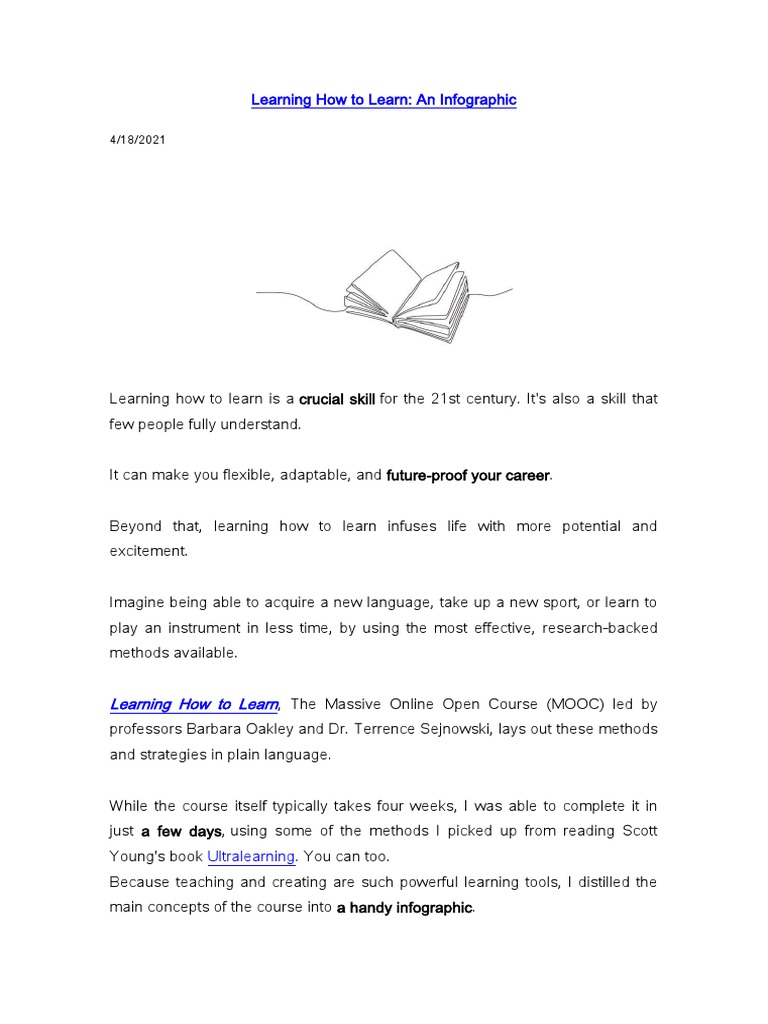 Learning How To Learn - An Infographic | PDF
