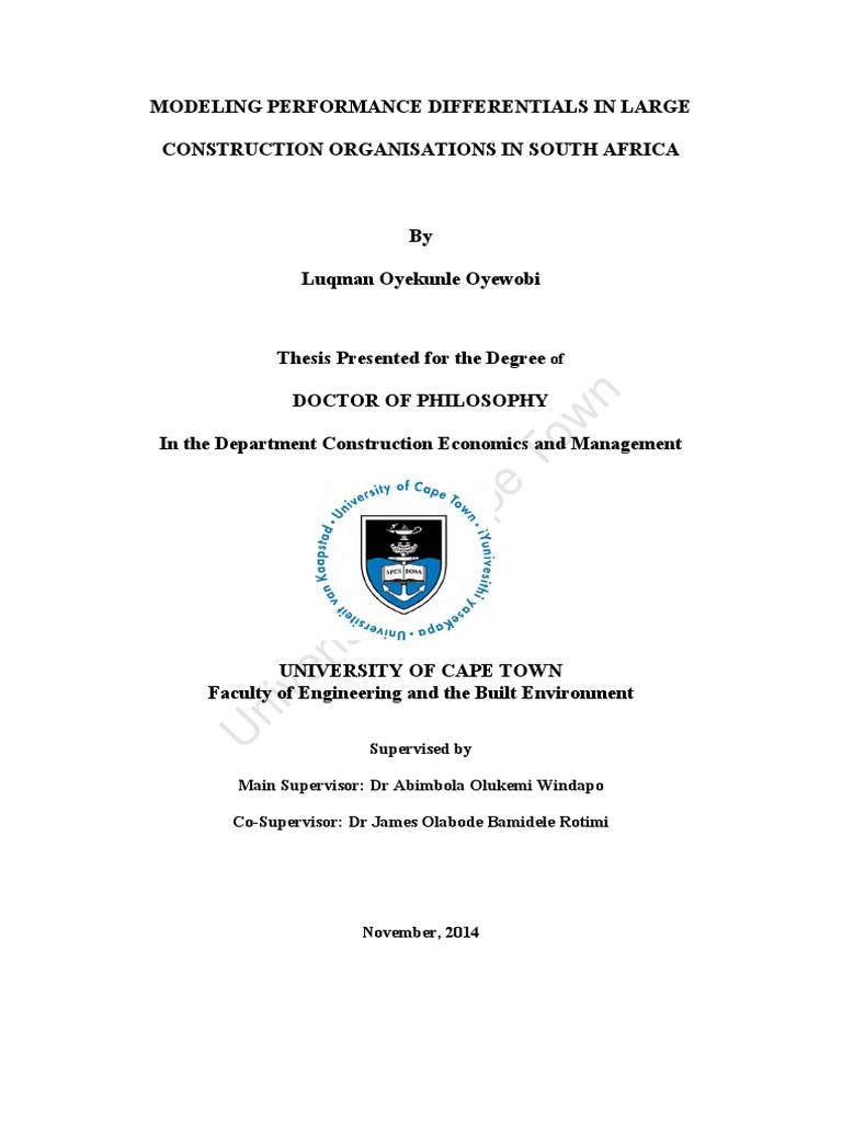 Oyewobi - 2014 - Modeling Performance Differentials in Large ...
