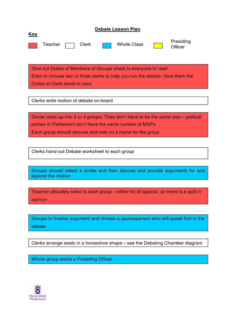 Debate Lesson Plan | PDF | Political Events | Governance