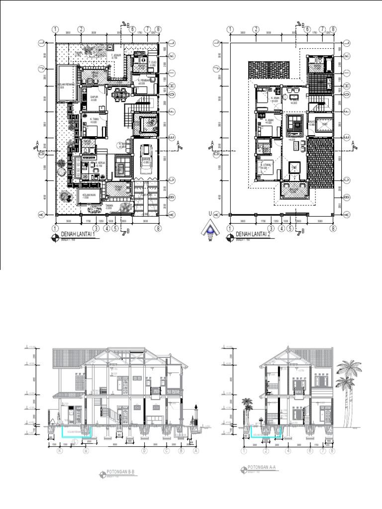 Denah Dan Potongan Rumah Tinggal | PDF