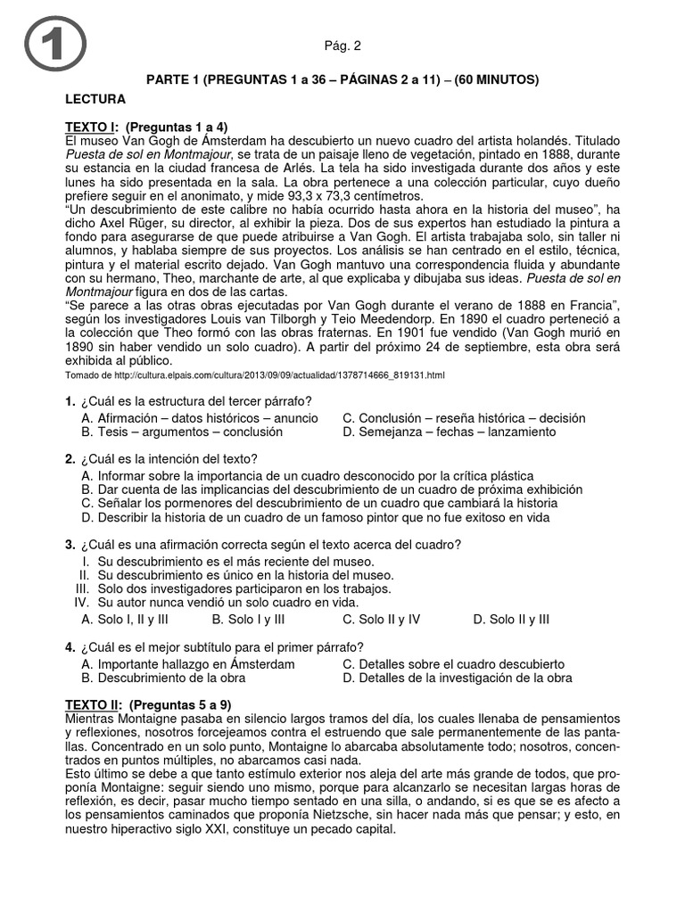 E2 Lectura 2013.2 | PDF | Vincent Van Gogh | Estado (política)