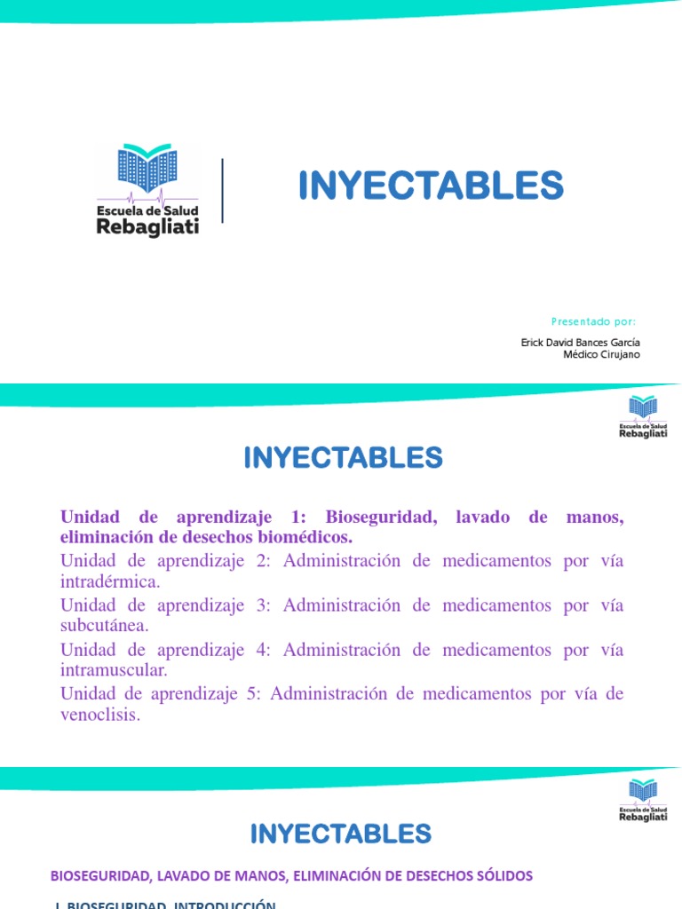 INYECTABLES | PDF | Lavado de manos | Infección