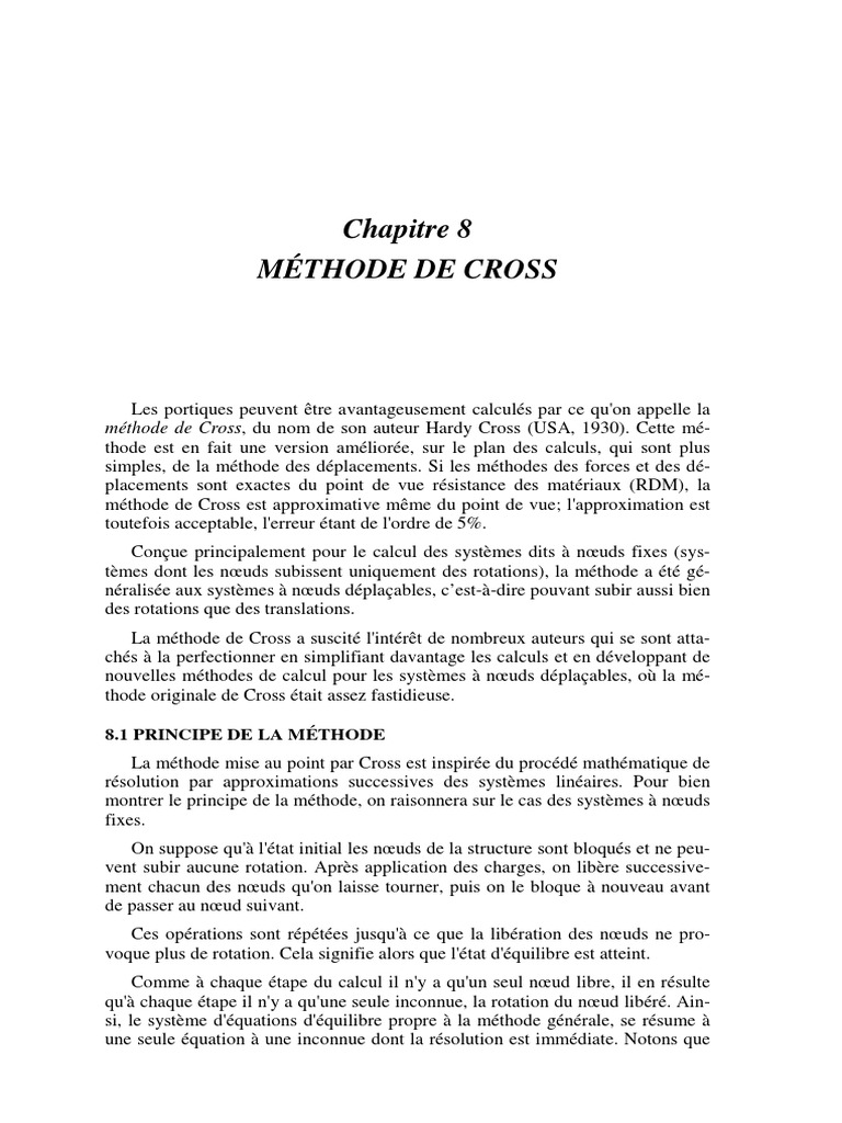 Méthode de CROSS - Ch8 | PDF | Rotation | Résistance des matériaux