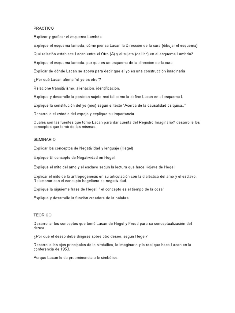 Esquema Lambda y Transitivismo en Lacan | PDF