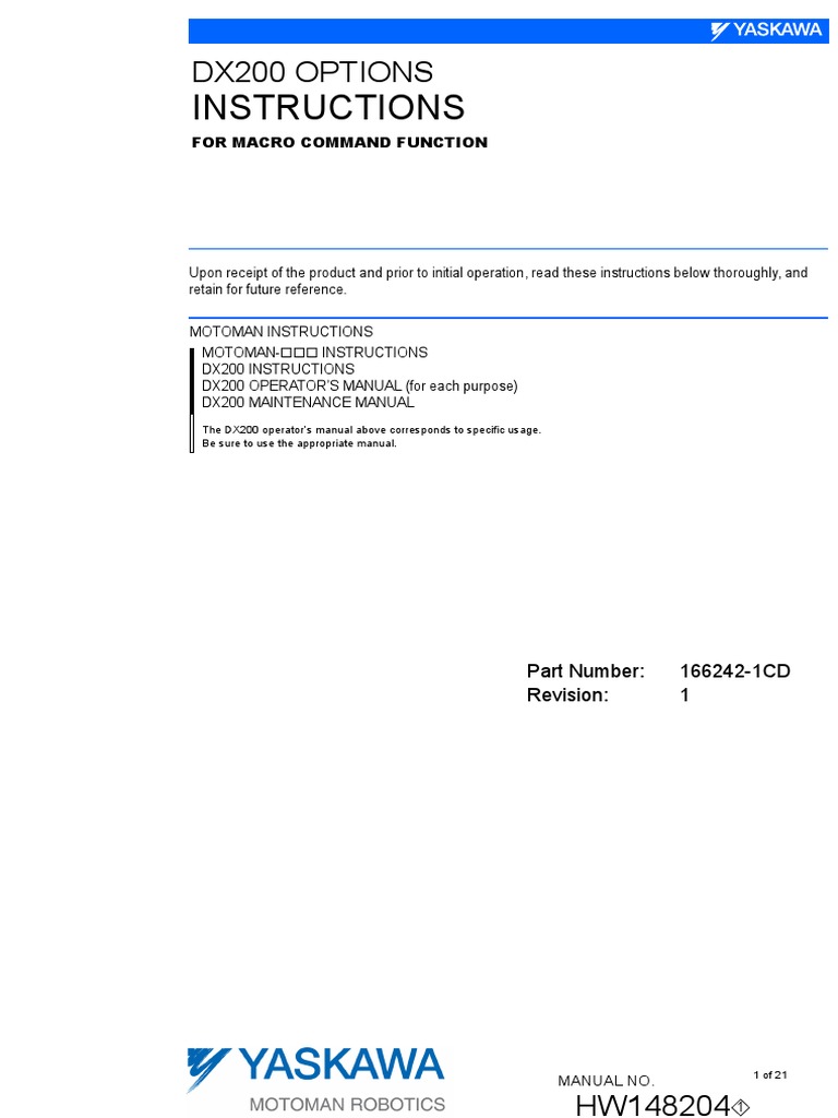 Instructions: Dx200 Options | PDF