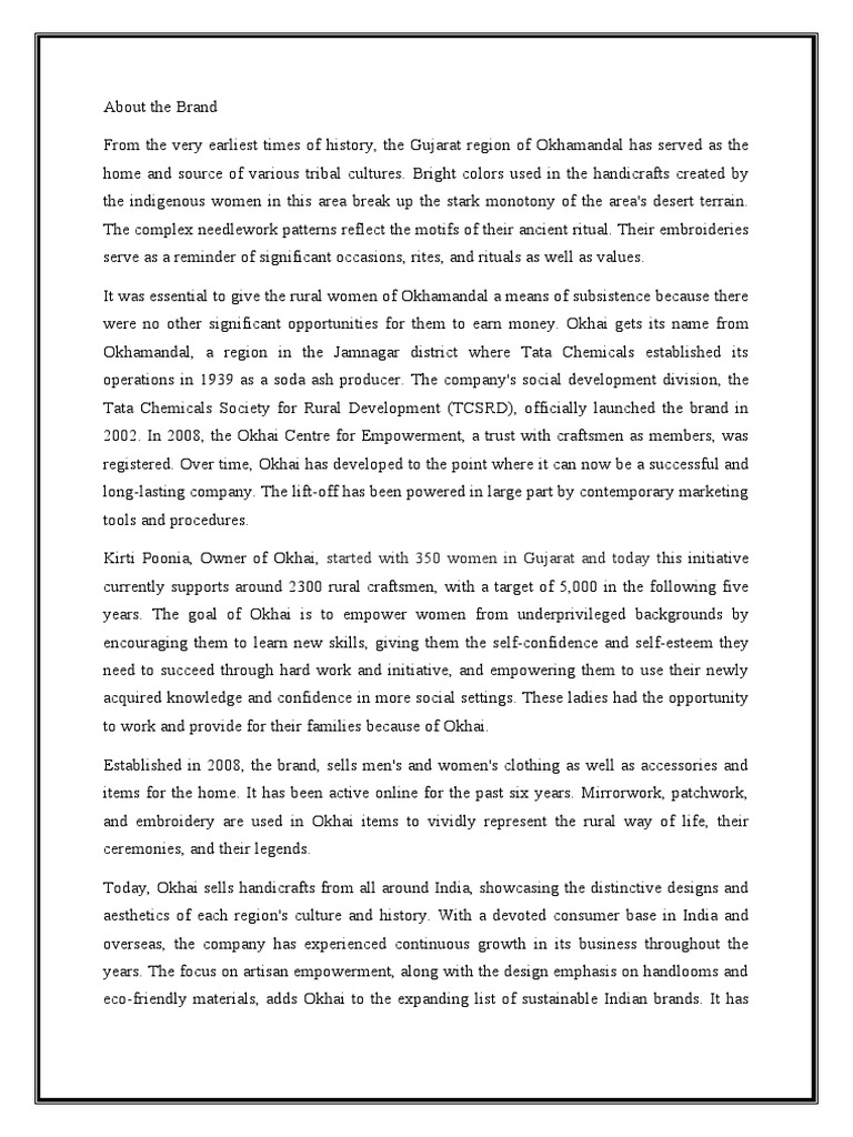 Okhai - About The Brand | PDF | Brand | Retail