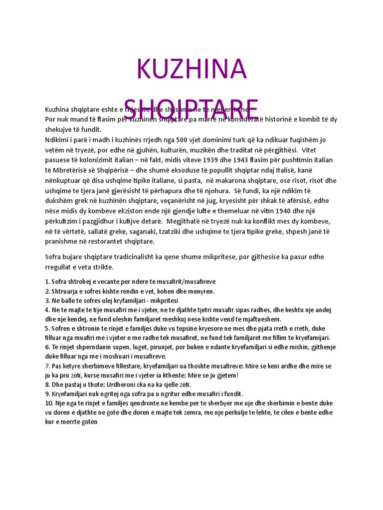Kuzhina Shqiptare | PDF