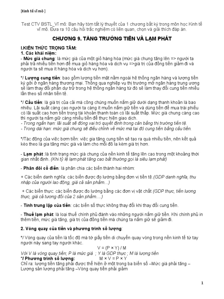 BSTL VĨ Mô c9 | PDF