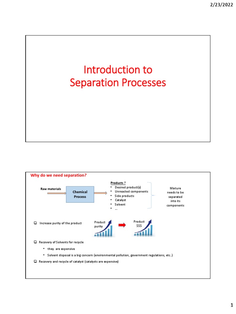 Chapter 10 - 1 - Intro To Sep. Processes | PDF