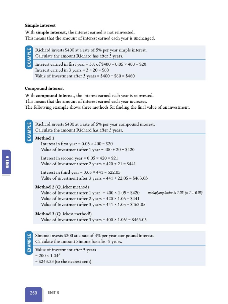 Simple and Compound Interest Notes | PDF