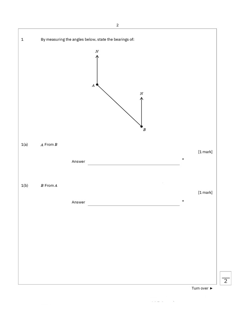Bearings and Distances Worksheet | PDF