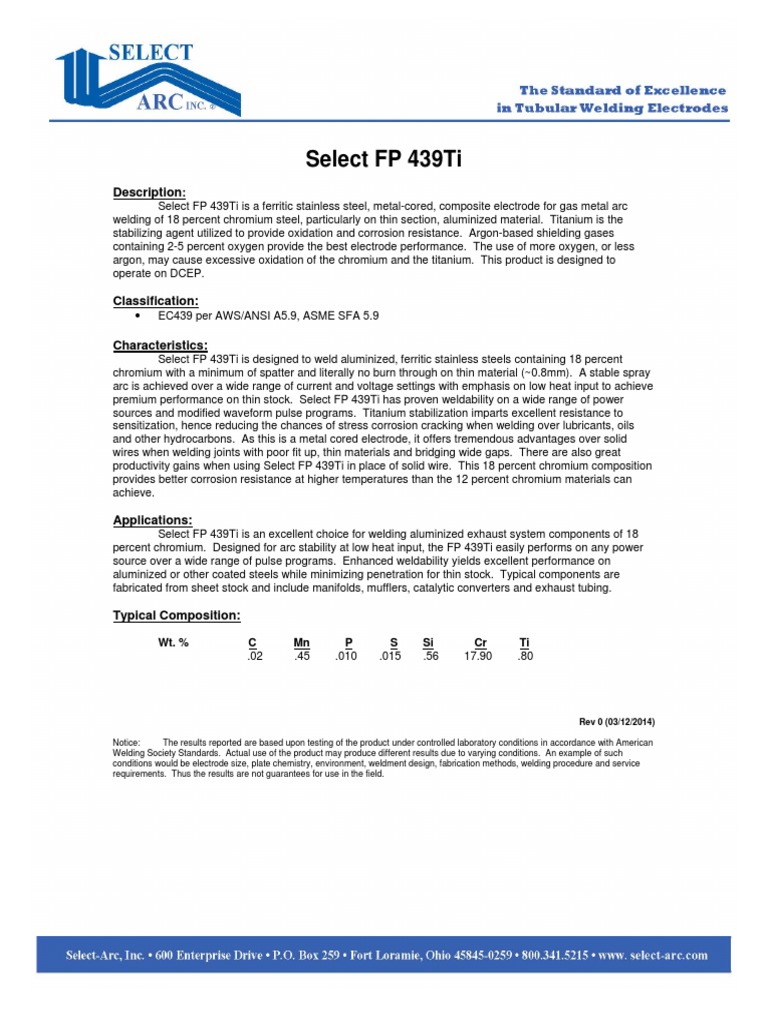 Select FP 439ti | PDF | Construction | Welding