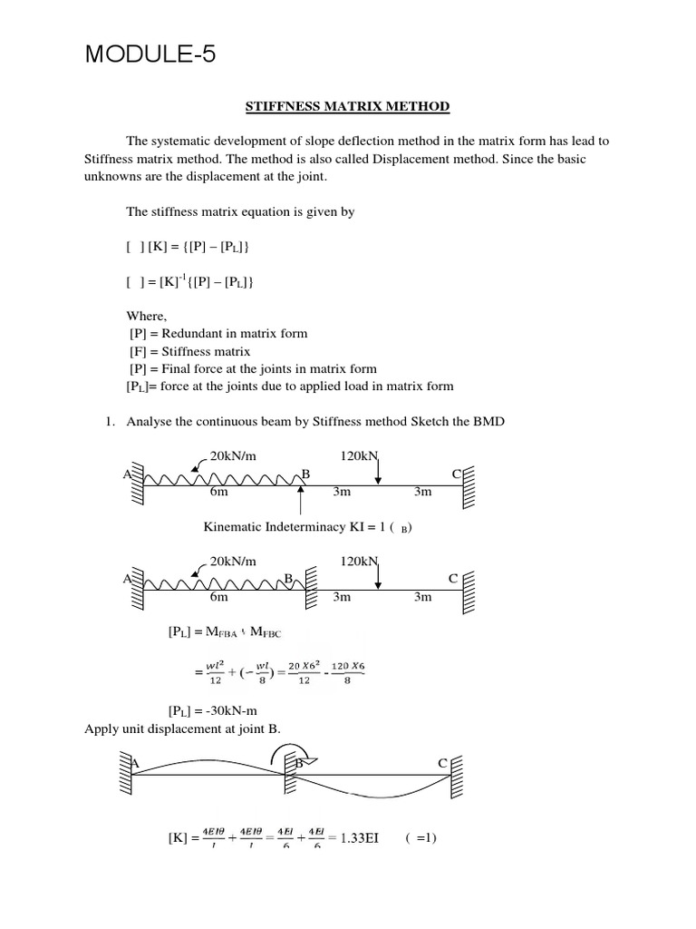 Module-5: Stiffness Matrix Method | PDF