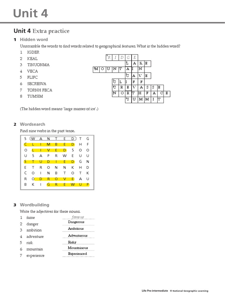 Pre Unit4 ExtraPractice | Download Free PDF | Language Families | Linguistic Typology