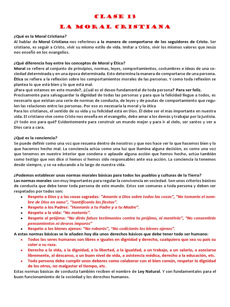 Principios de la Moral Cristiana | PDF | Moralidad | Jesús