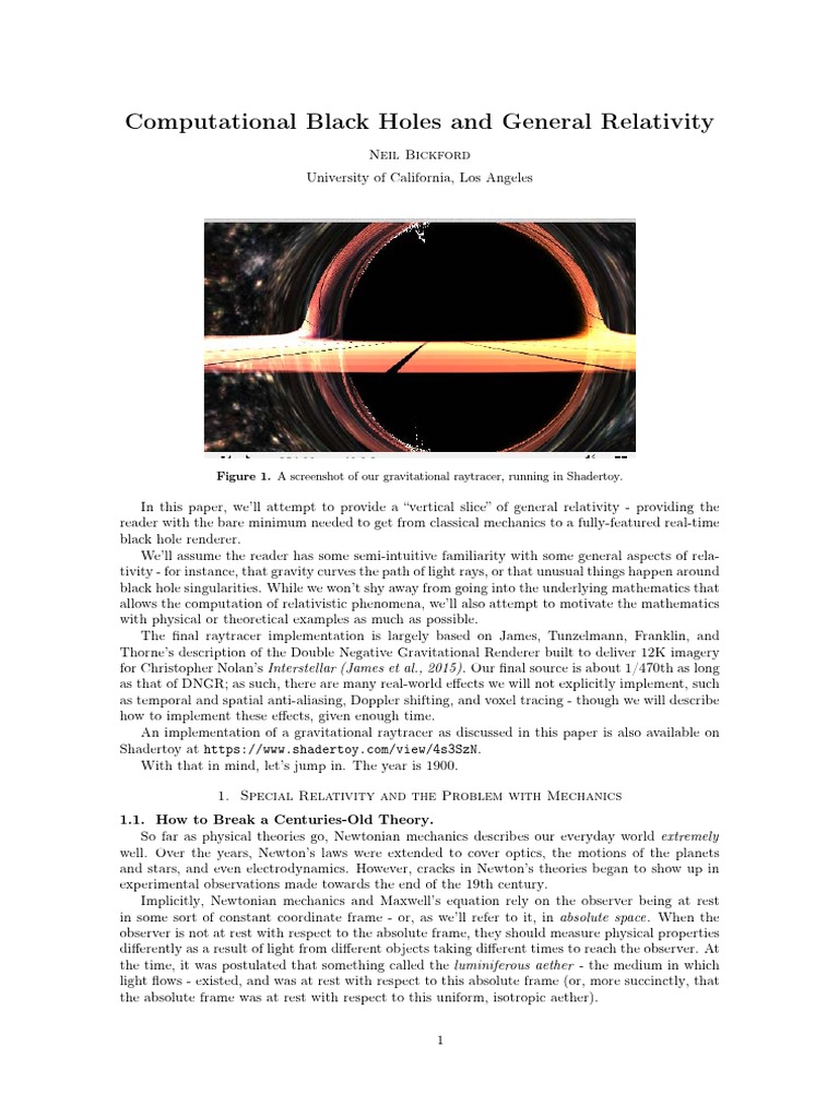 Computational Black Holes and General Re | PDF | Special Relativity | Luminiferous Aether