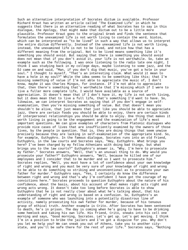 Rethinking Socrates' Dictum | PDF | Philosophy | Young Adult