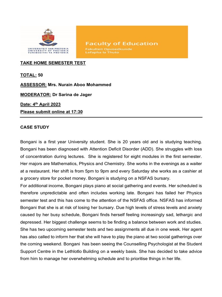 Managing Stress, Work, and Studies with ADD: A Proposed Timetable and ...