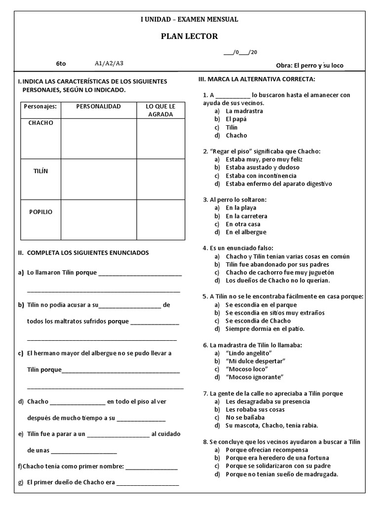 El Perro y Su Loco-Examen | PDF