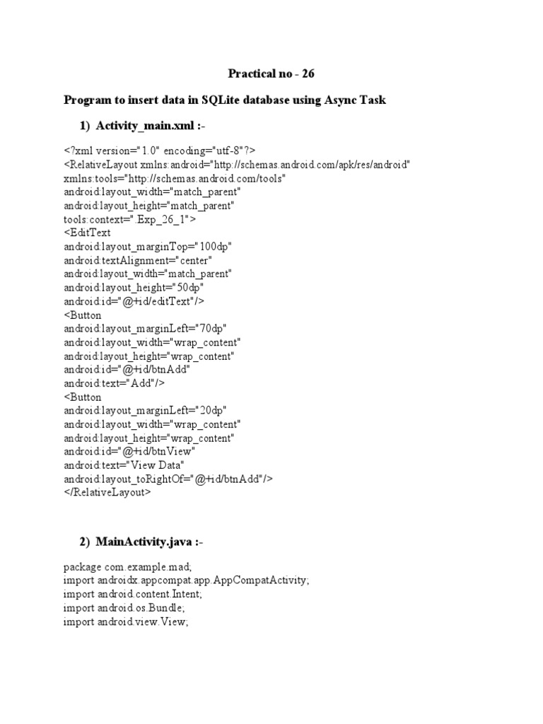 Practical No 26 | PDF | Android (Operating System) | Software Engineering