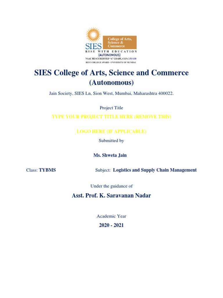 Logistics and Supply Chain Management (Cover Page) | PDF