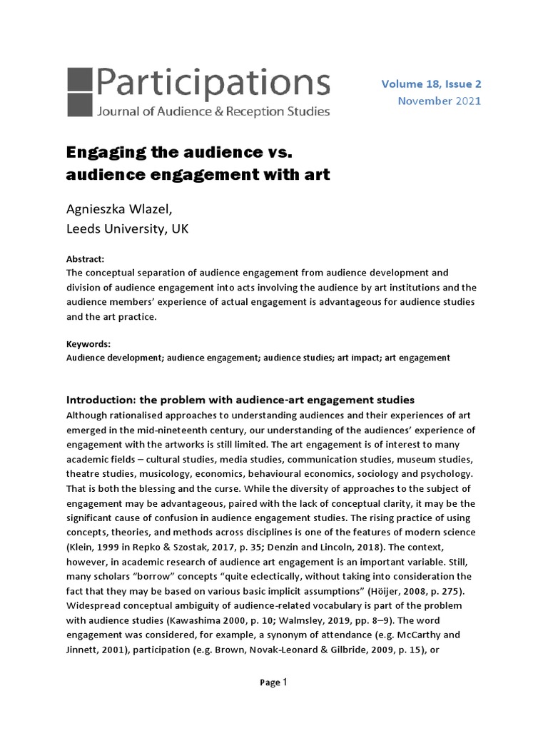 Engaging The Audience Vs Audience Engage | PDF | Experience | Marketing