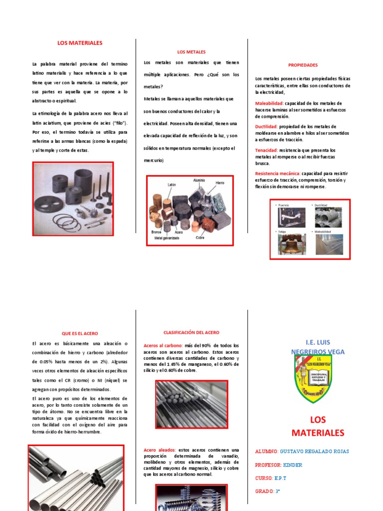 Los Metales Triptico | PDF | Rieles | Acero