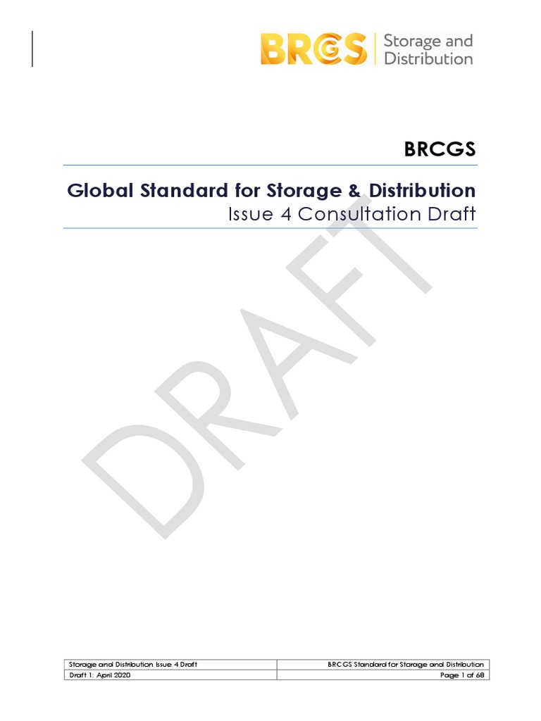 Brcgs For Storagedistribution Issue 4 Draft1 | PDF | Audit | Hazard ...