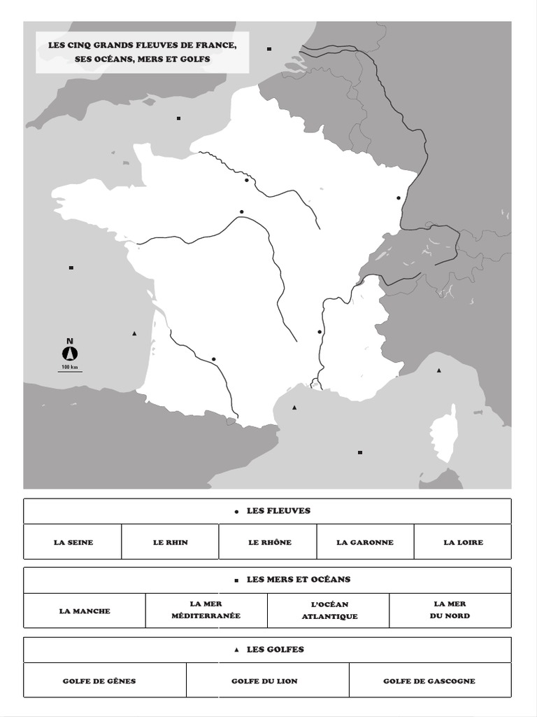 Les Cinq Grands Fleuves de France, Ses Océans, Mers Et Golfs | PDF