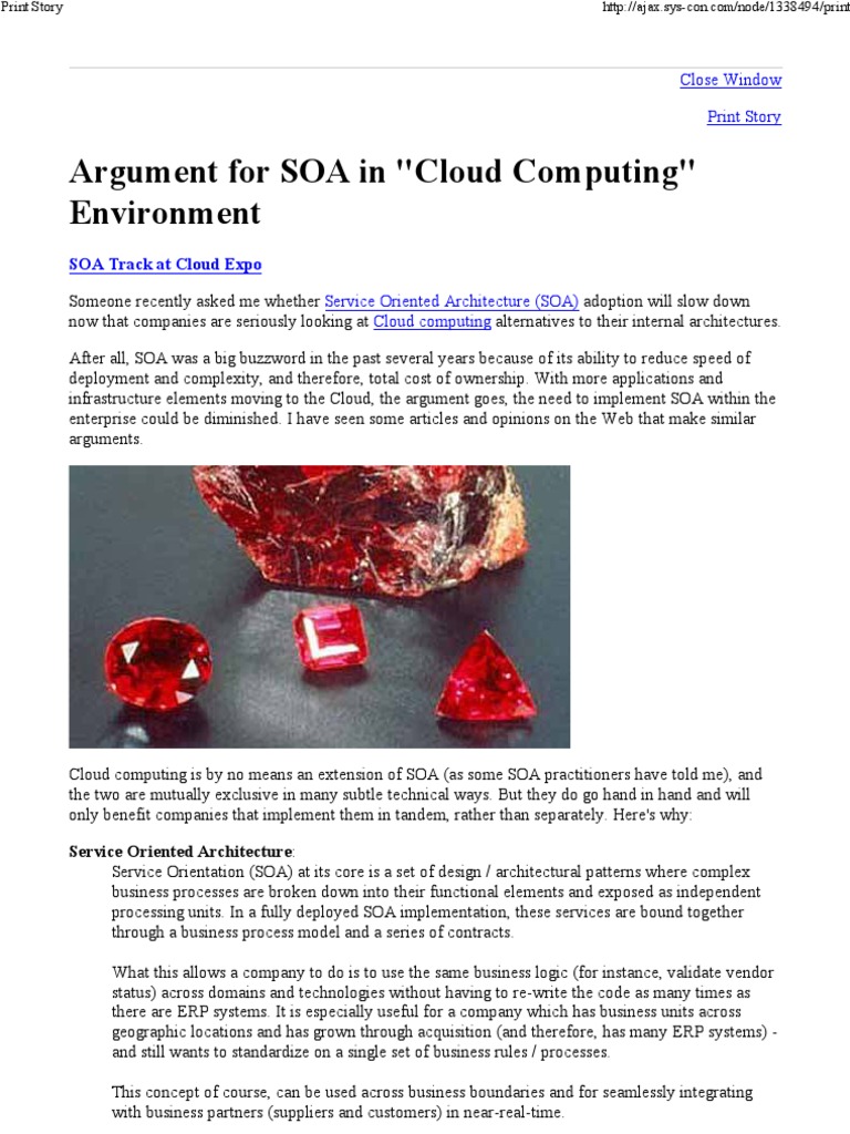 Argument For SOA in A Cloud | PDF | Service Oriented Architecture | Cloud Computing