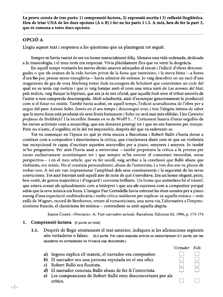 Examen Catalan | PDF