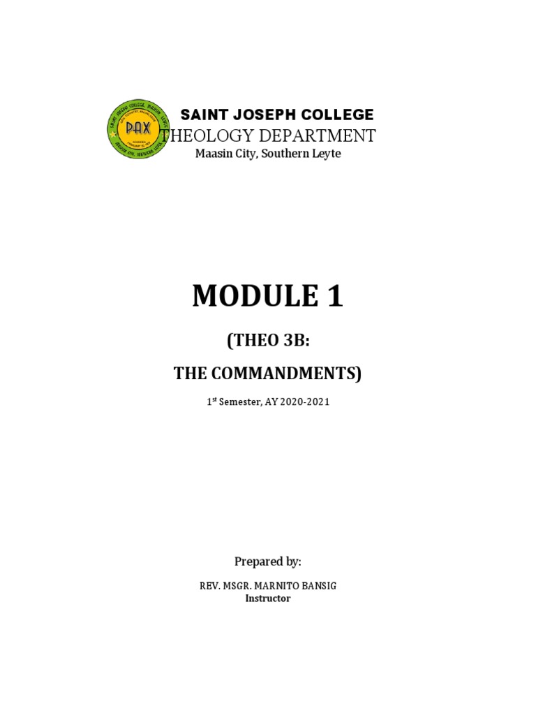 M1 Theo 3B The Commandments | PDF | Biblical Sabbath | Ten Commandments