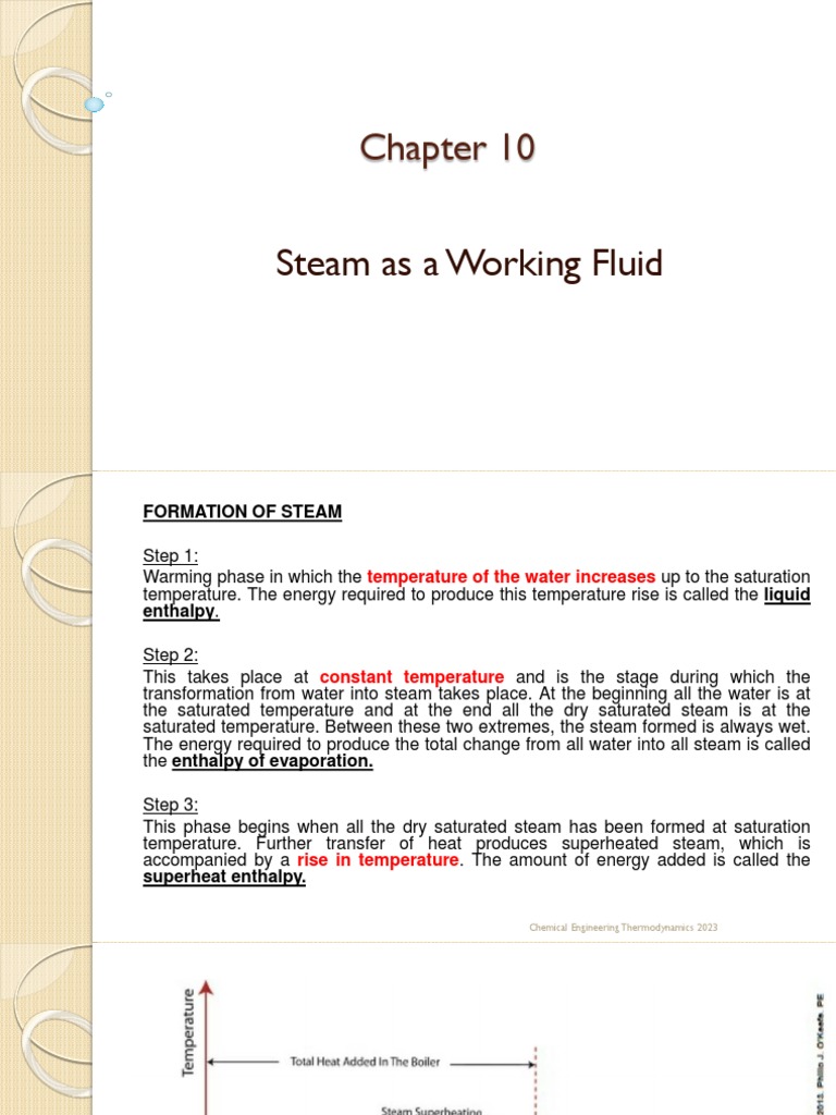 CH 10 - Steam As A Working Fluid | PDF