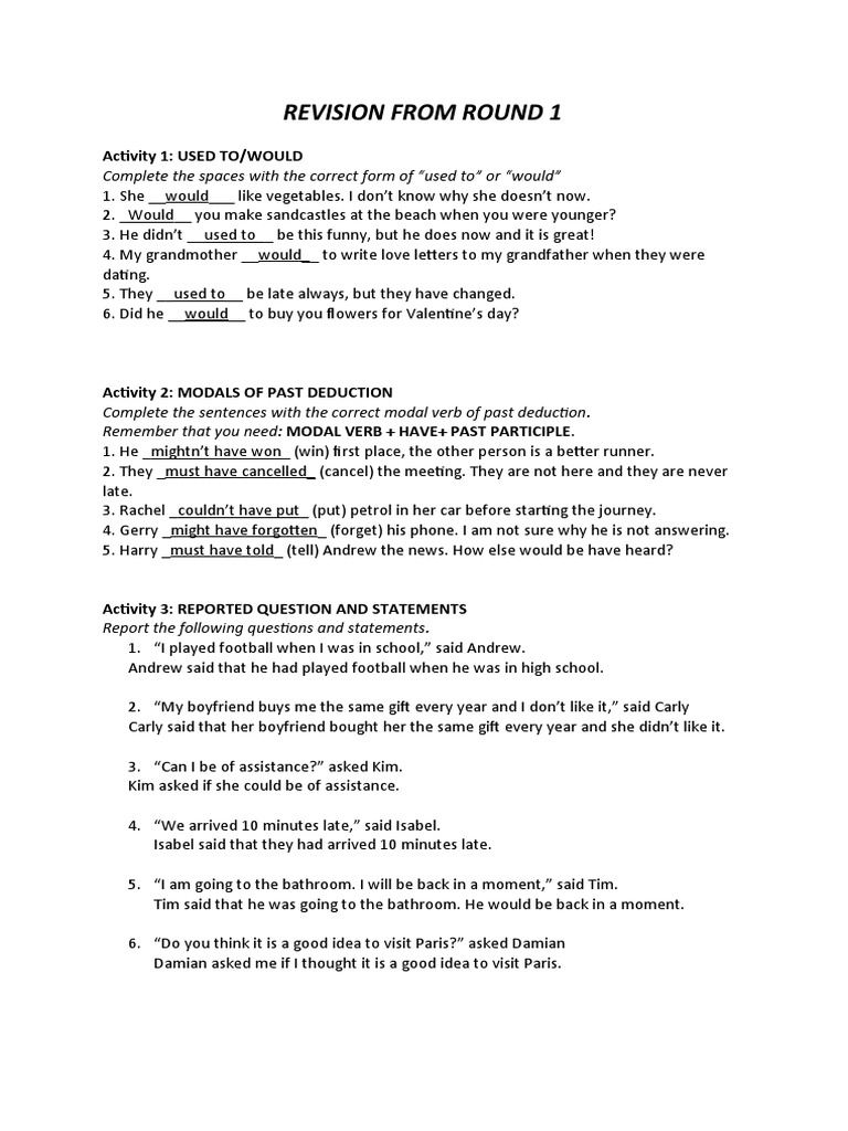 Revision From Round 1 | PDF | Linguistics | Grammar