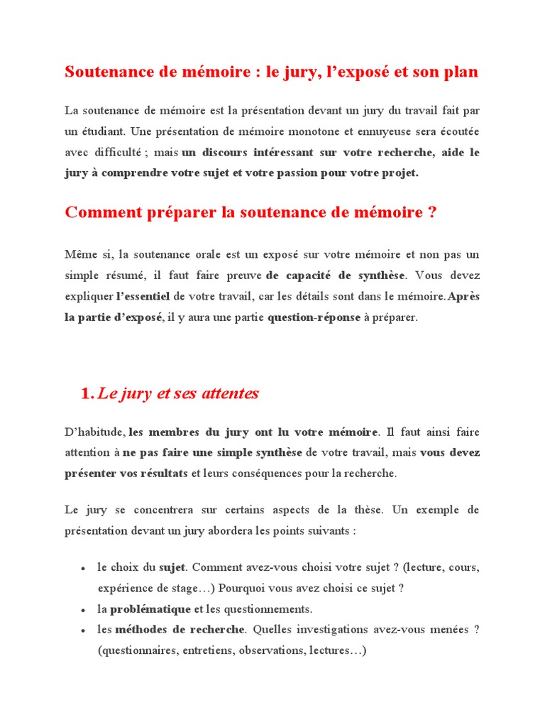 Guide de la soutenance de mémoire | PDF | Mémoire | Sciences cognitives
