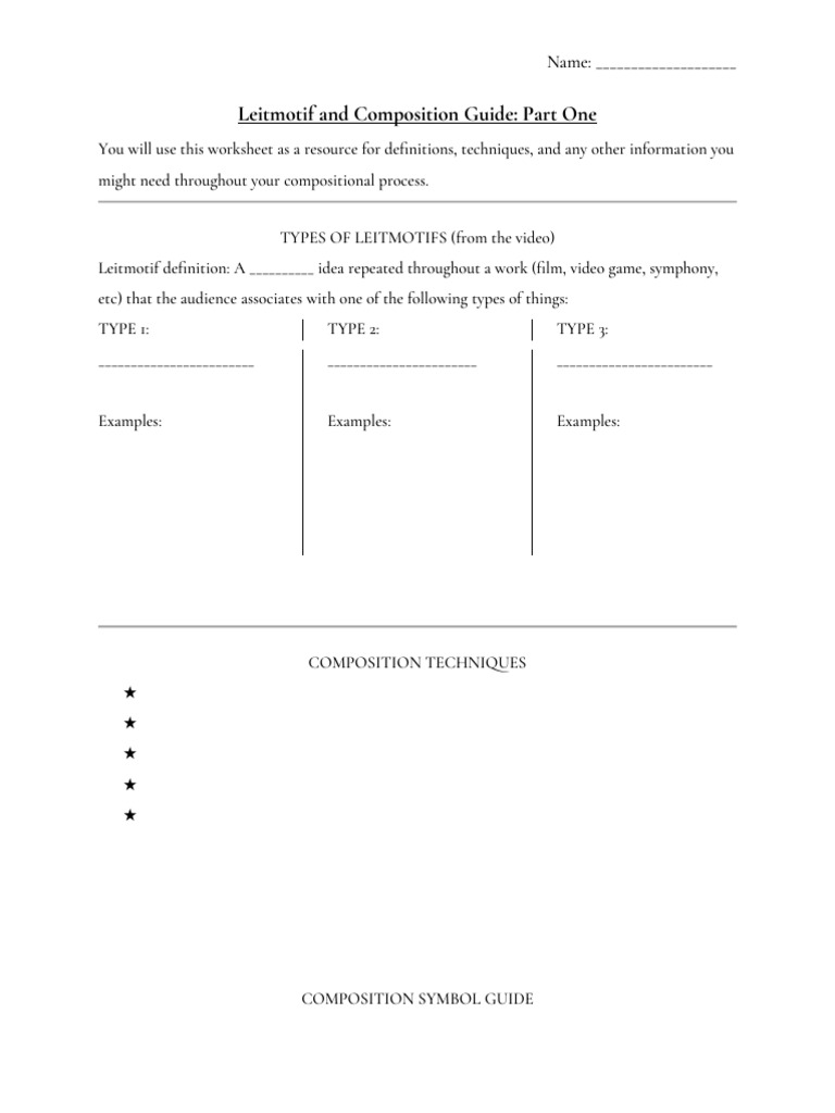 STP Leitmotif Worksheet | PDF
