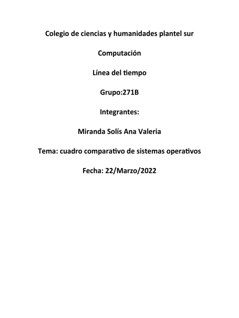 Cuadro Comparativo de Sistemas Operativos | PDF Cuadro Comparativo de Sistemas Operativos | PDF