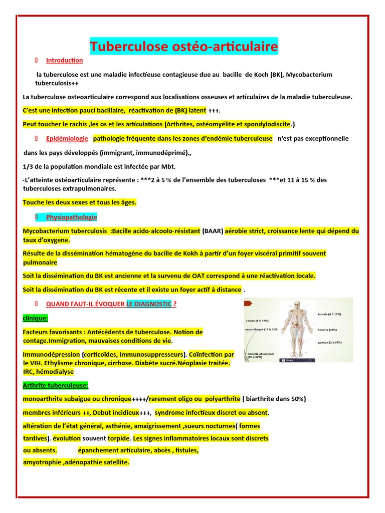 34b-Tuberculose Ostéo-Articulaire | PDF | Tuberculose | Colonne vertébrale