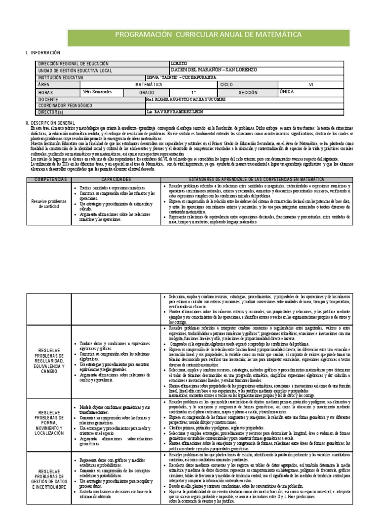 Matematica 1er Grado De Secundaria Pdf Números Ecuaciones