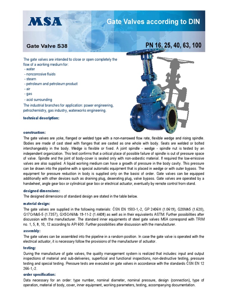 MAS S38 Robinete Sertar | PDF | Valve | Nondestructive Testing