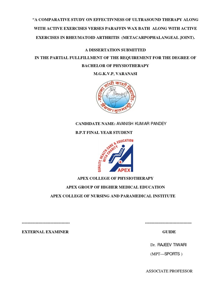 Avanish Pandey B.P.T FINAL YEAR RESEARCH | PDF