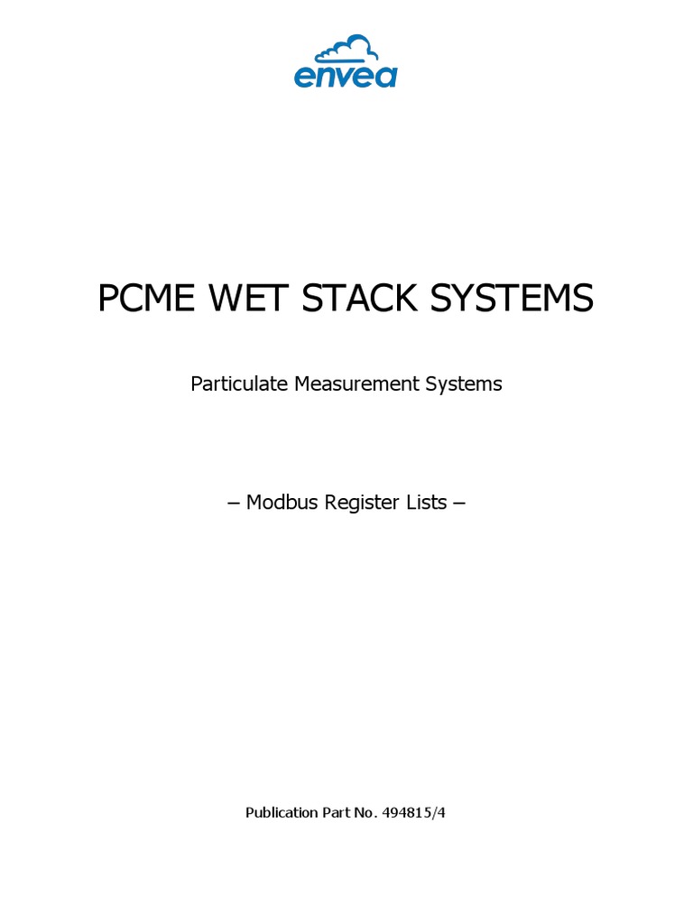 Modbus Register Lists - PCME Wet Stack Systems | PDF | Transmission ...
