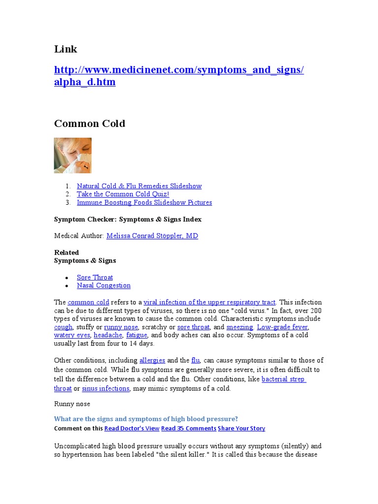 Alpha - D.HTM: Symptom Checker: Symptoms & Signs Index | PDF