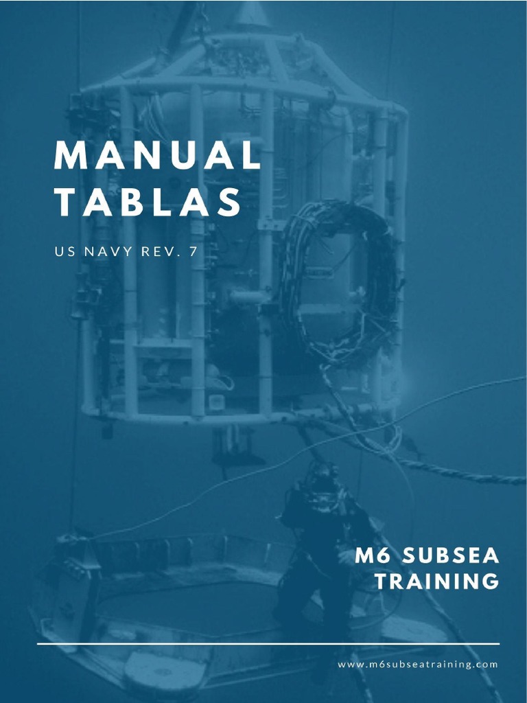 Manual Tablas US Navy | PDF | Buceo bajo el agua | Oxígeno