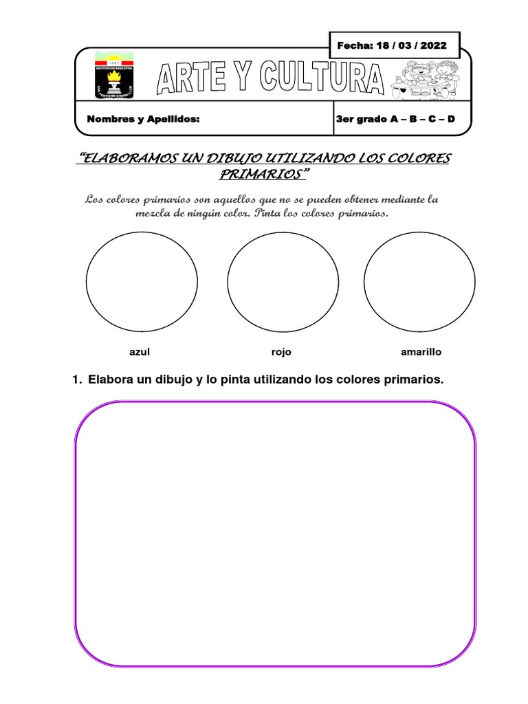 Arte Elaboramos Un Dibujo Utilizando Los Colores Primarios - Viernes 18 ...
