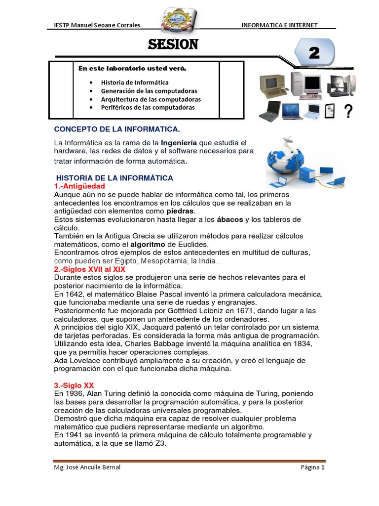 Sesion 02-Historia de La Informatica | PDF | Ciencias de la Computación ...