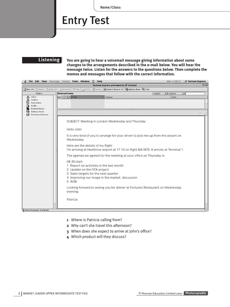 Entry Test First Edition | PDF | Wool | Peru