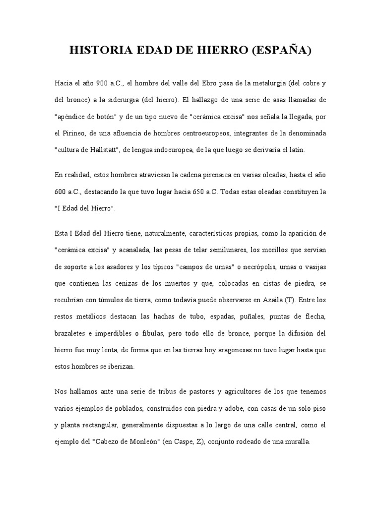 I Edad del Hierro en España | PDF | Ciencias sociales | Historia