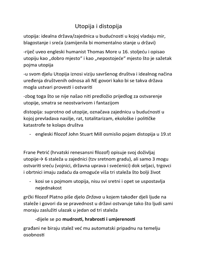 Utopija I Distopija | PDF