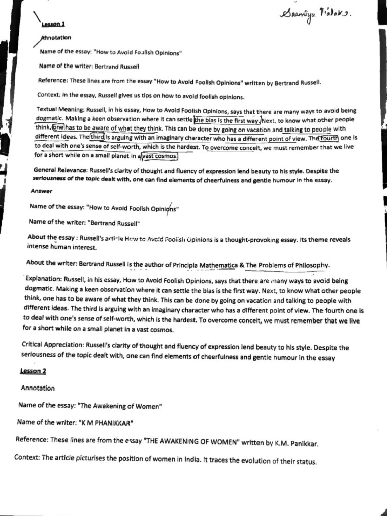 English Annotations 1 Pdf